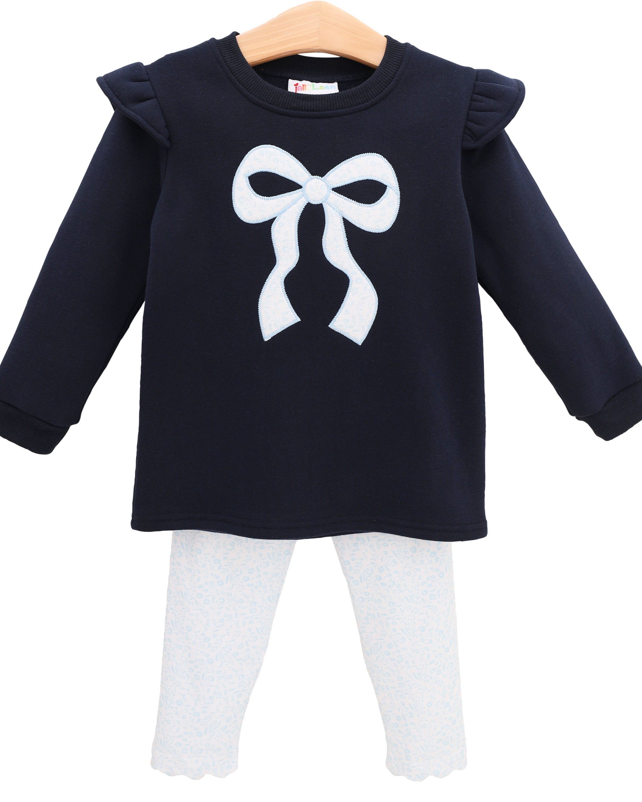 Blue Blooms Ruffle Sweatshirt Set – Proper Peach Monograms