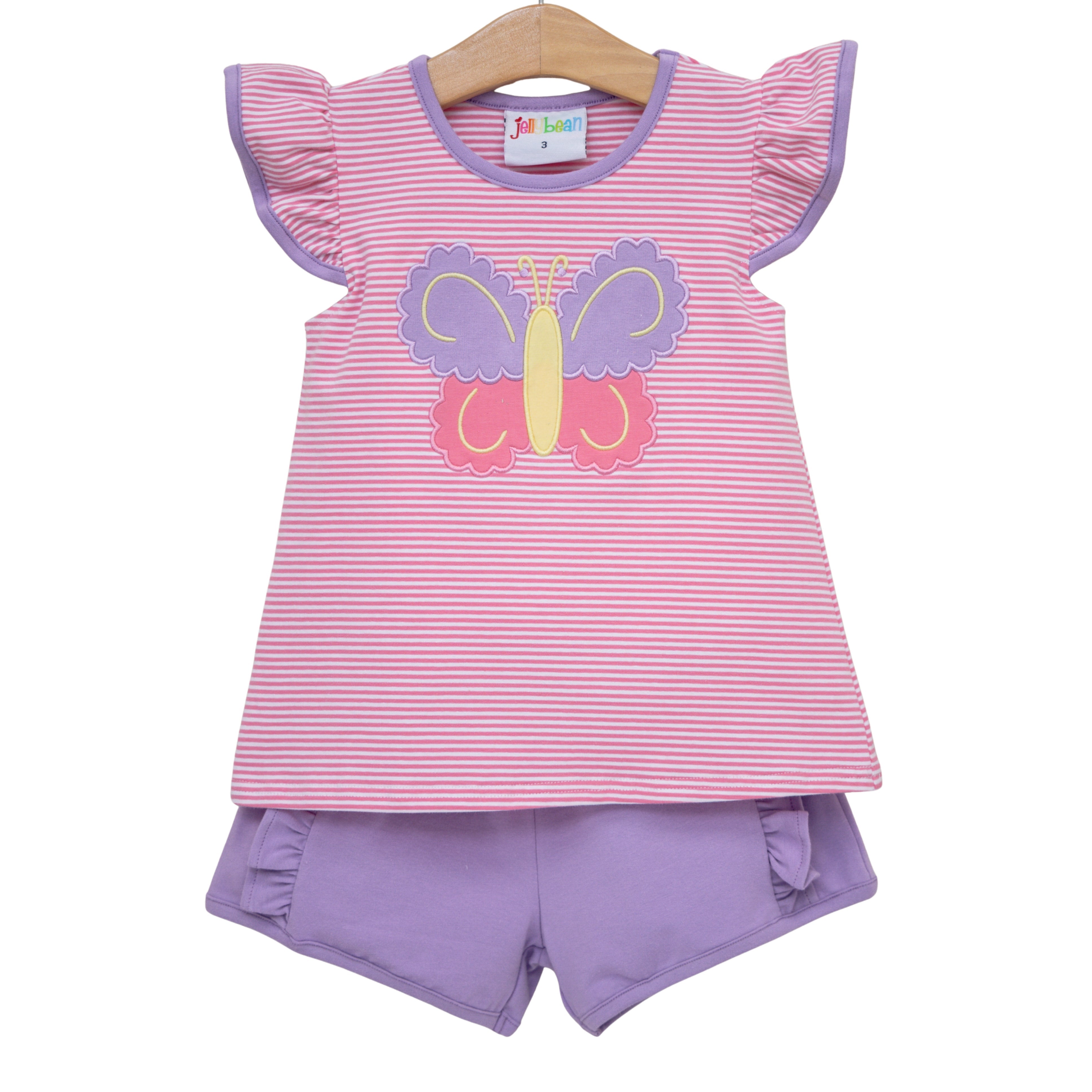Butterfly Kisses Ruffle Short Set – Proper Peach Monograms